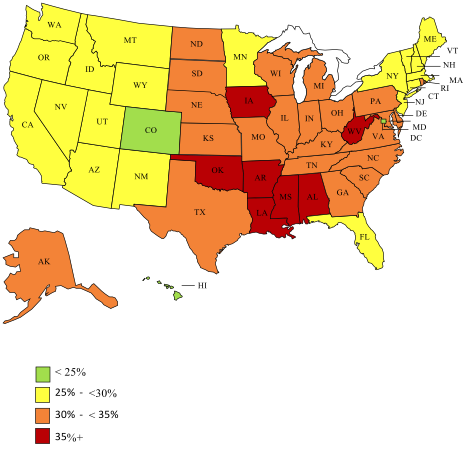 New Report Shows 7 States Have Staggering Obesity Rates – See How Fat ...